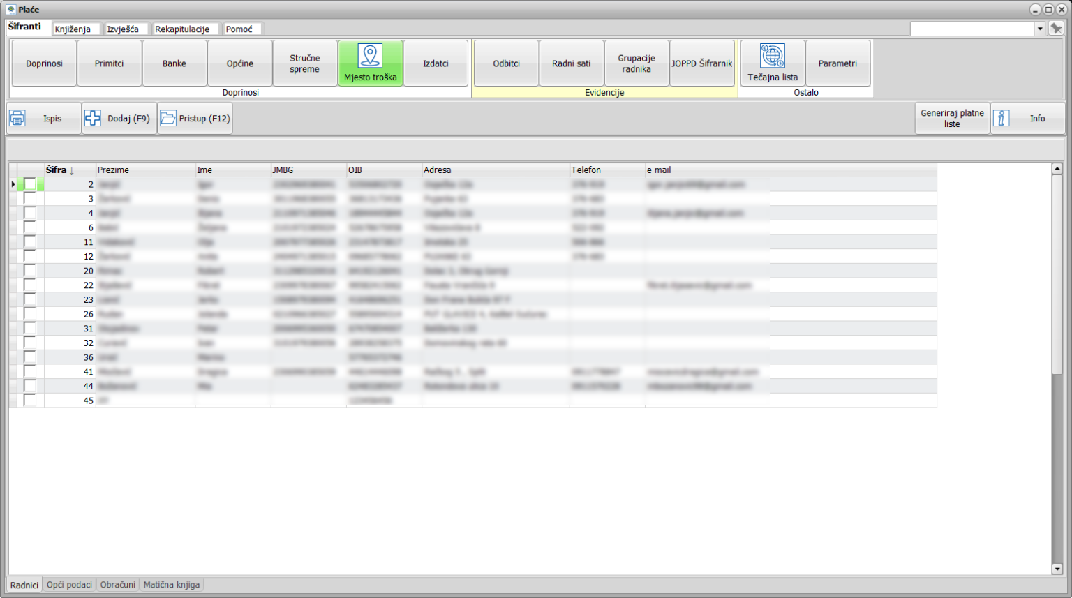 Platna lista - generiraj - Micronic