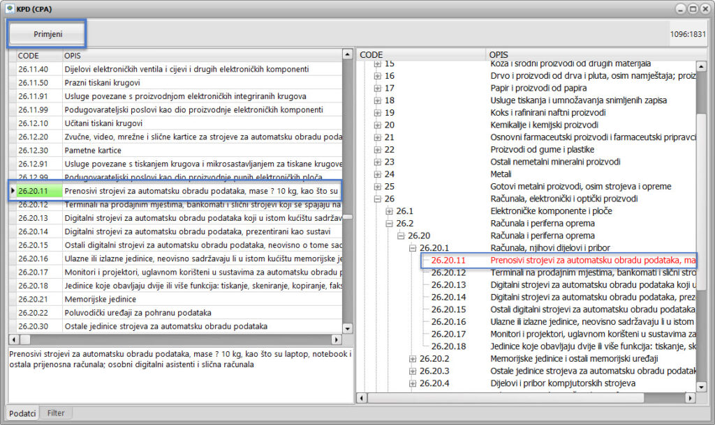 Klasifikacija proizvoda po djelatnostima - KPD - Micronic